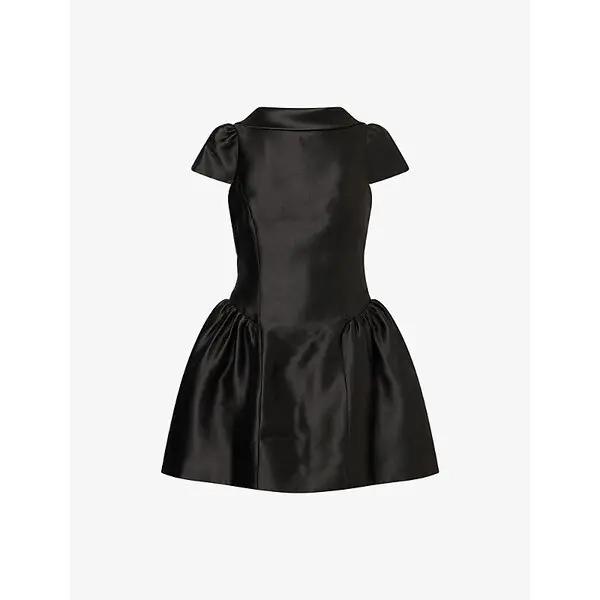 SELF-PORTRAIT Cap-sleeve Taffeta Mini Dress