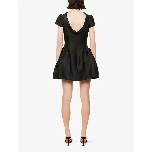 SELF-PORTRAIT Cap-sleeve Taffeta Mini Dress