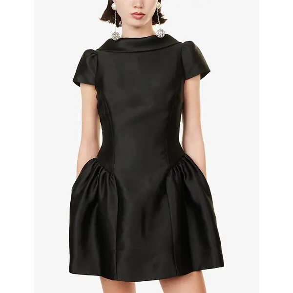 SELF-PORTRAIT Cap-sleeve Taffeta Mini Dress