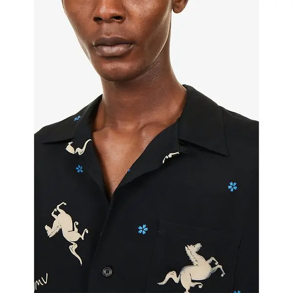 Visvim Crosby Printed Rayon Shirt - Black
