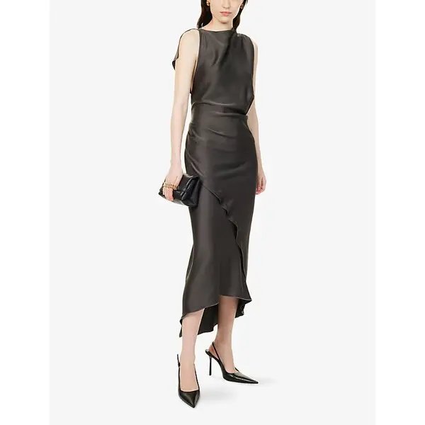 Victoria Beckham Sleeveless Draped Maxi Gown - Ore