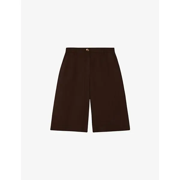 Whistles High-rise Linen Bermuda Shorts