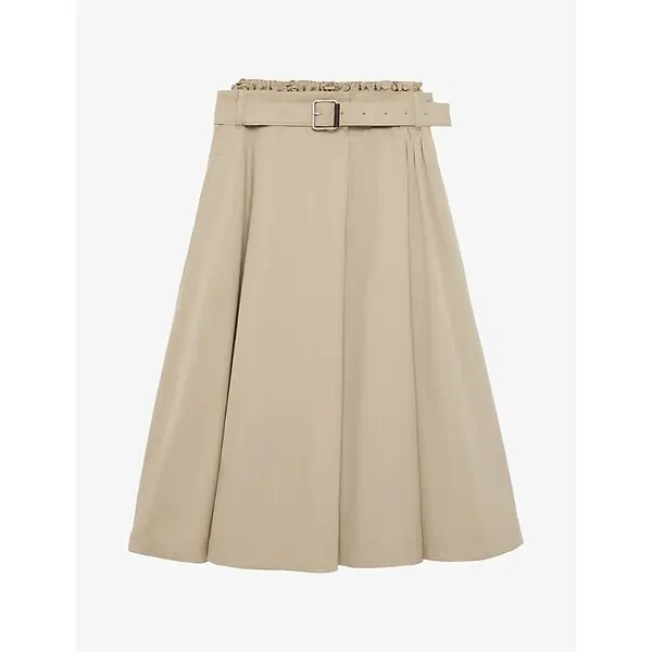 Loewe Belted Cotton-silk Midi Skirt