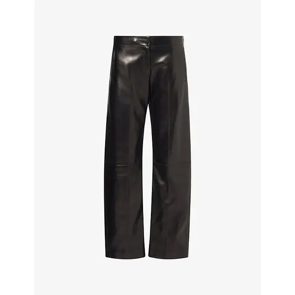 Khaite Mita Straight-leg Leather Trousers