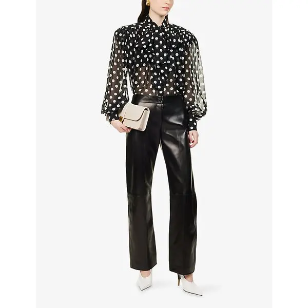 Khaite Mita Straight-leg Leather Trousers