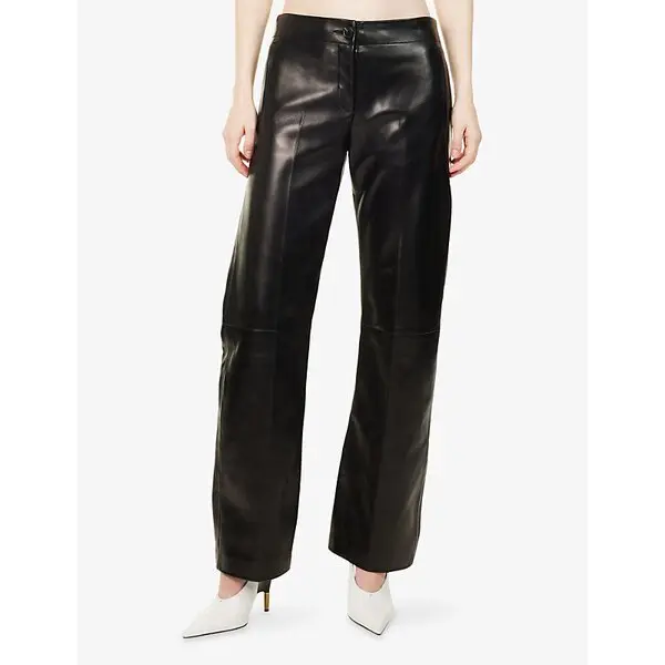 Khaite Mita Straight-leg Leather Trousers
