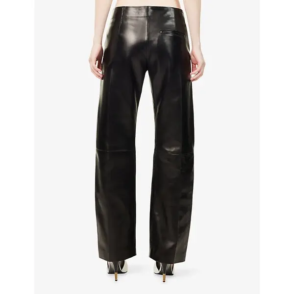 Khaite Mita Straight-leg Leather Trousers