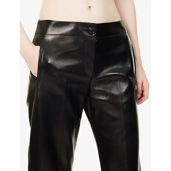 Khaite Mita Straight-leg Leather Trousers