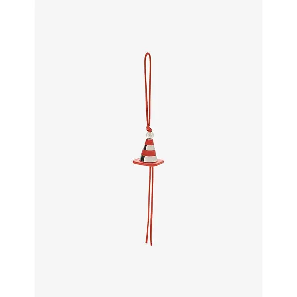 Loewe Work Cone Leather And Brass Bag Charm - Red