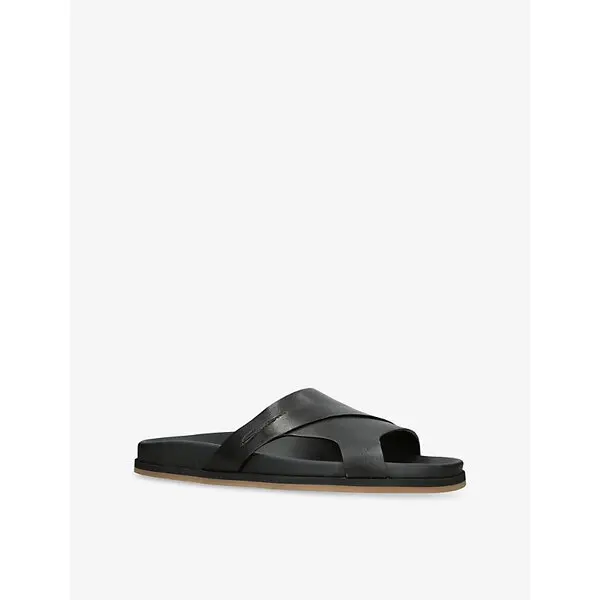 Santoni Leather Cut Out Sandals
