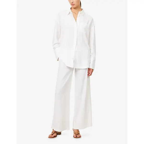 TALA Straight-leg Drawstring Linen-blend Trousers