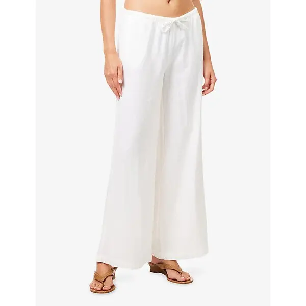 TALA Straight-leg Drawstring Linen-blend Trousers