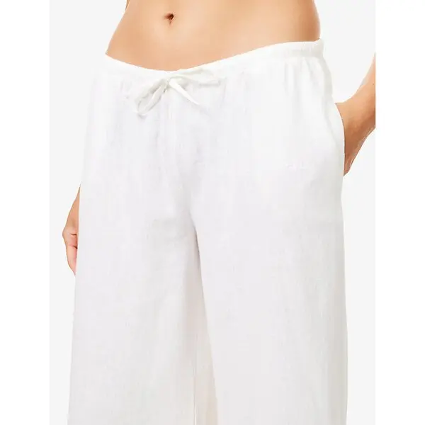 TALA Straight-leg Drawstring Linen-blend Trousers
