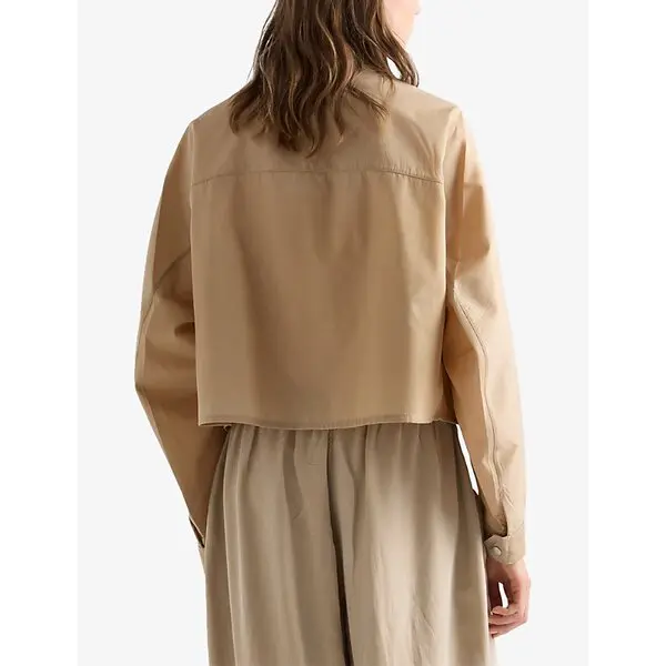 Prada Re-nylon Washed Funnel-neck Jacket - Brown