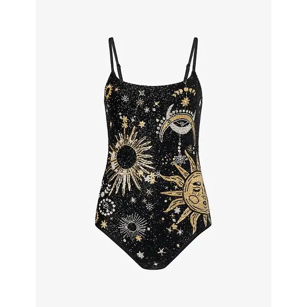 OCEANUS Celestial Star Embellished Swimsuit - Black