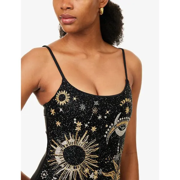 OCEANUS Celestial Star Embellished Swimsuit