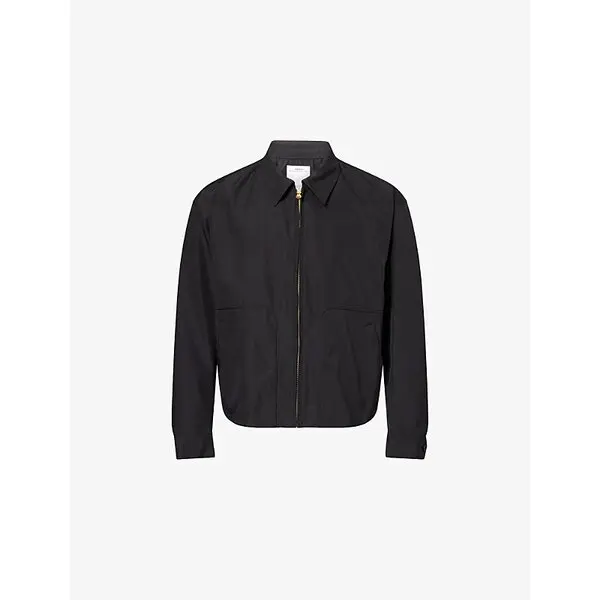 Visvim Wool And Silk Blend Zip Jacket With Back Print - Black