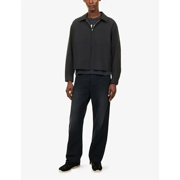 Visvim Wool And Silk Blend Zip Jacket With Back Print