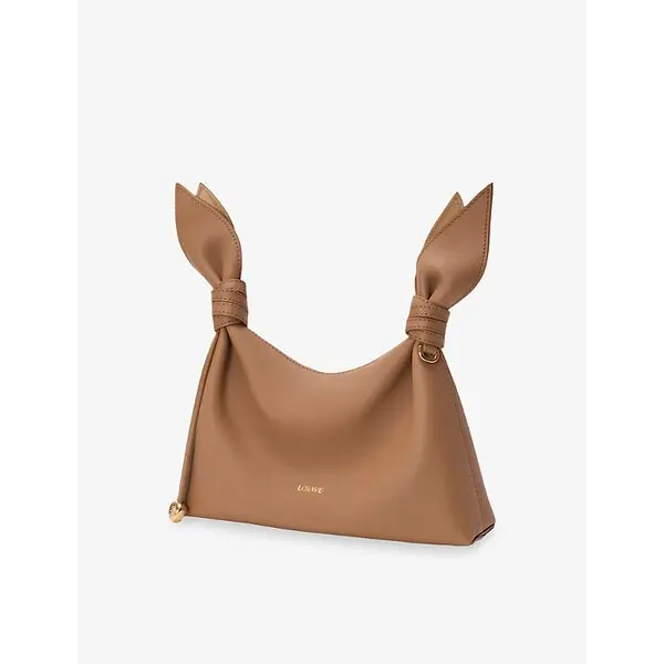 Loewe Scarf Mini Leather Clutch Bag - Mocha