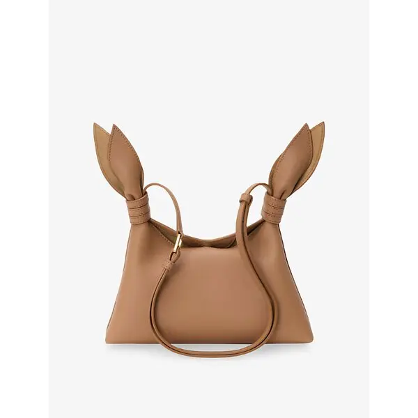 Loewe Scarf Mini Leather Clutch Bag - Mocha