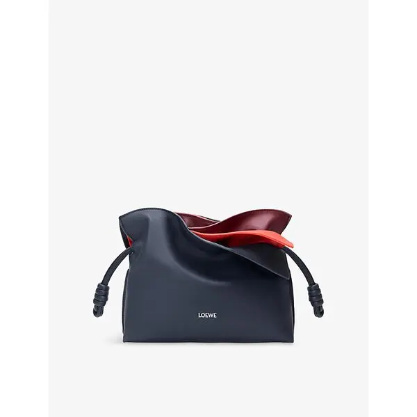 Loewe Flamenco Layers Mini Leather Clutch Bag - Multi Deep Navy