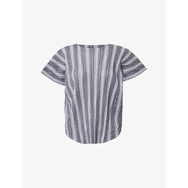 Issey Miyake Zigzag Knit Top - Gray