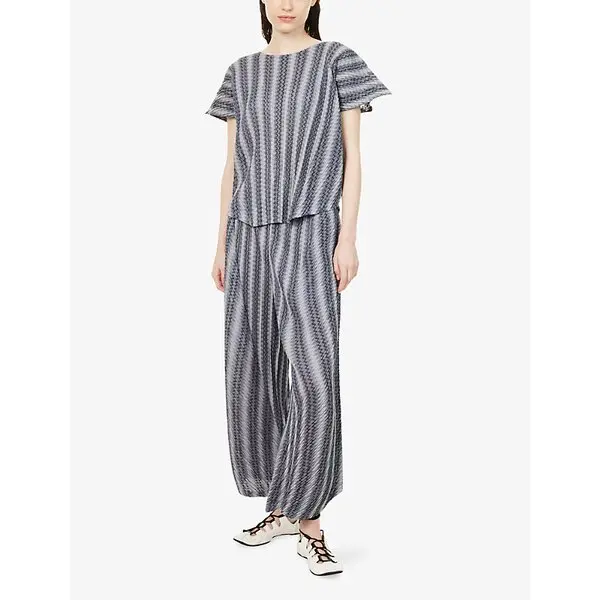 Issey Miyake Zigzag Knit Top - Gray