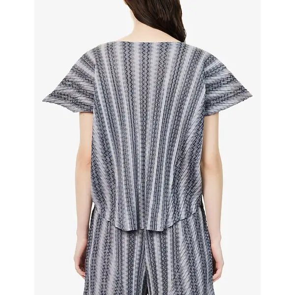 Issey Miyake Zigzag Knit Top - Gray