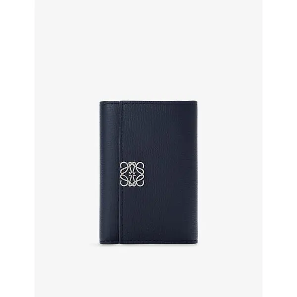 Loewe Anagram Small Vertical Leather Wallet - Deep Navy