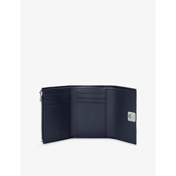 Loewe Anagram Small Vertical Leather Wallet - Deep Navy