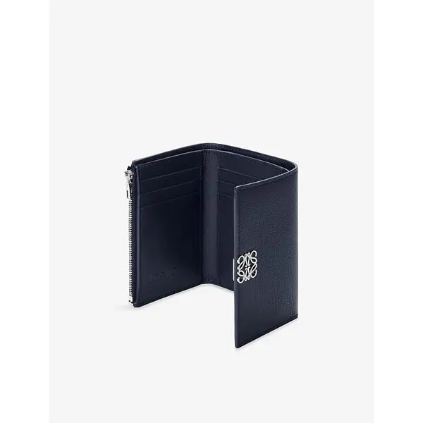 Loewe Anagram Small Vertical Leather Wallet - Deep Navy