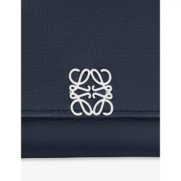Loewe Anagram Small Vertical Leather Wallet - Deep Navy