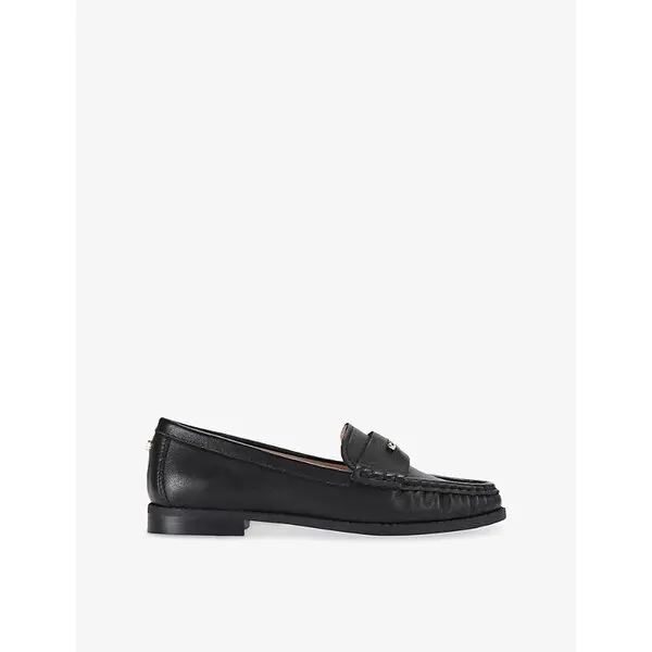 Carvela Avanti Leather Loafers With Logo Embellishment - Black