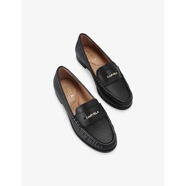 Carvela Avanti Leather Loafers With Logo Embellishment - Black
