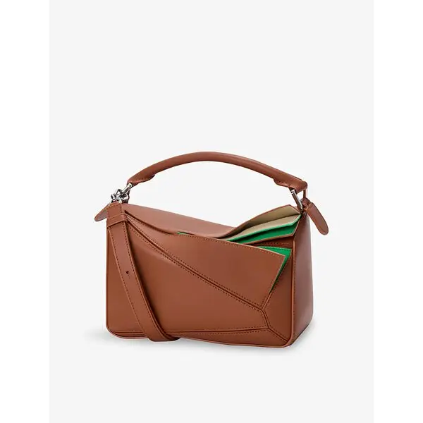 Loewe Puzzle Layers Small Leather Top-handle Bag - Multicolor Squirrel