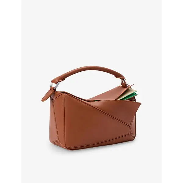 Loewe Puzzle Layers Small Leather Top-handle Bag - Multicolor Squirrel