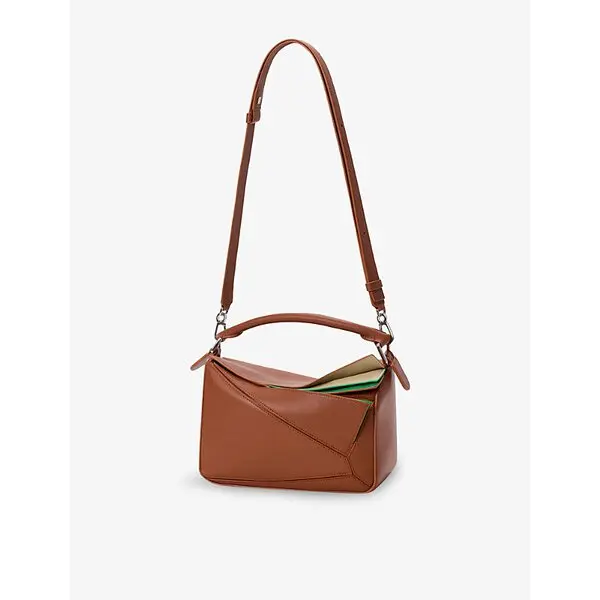 Loewe Puzzle Layers Small Leather Top-handle Bag - Multicolor Squirrel