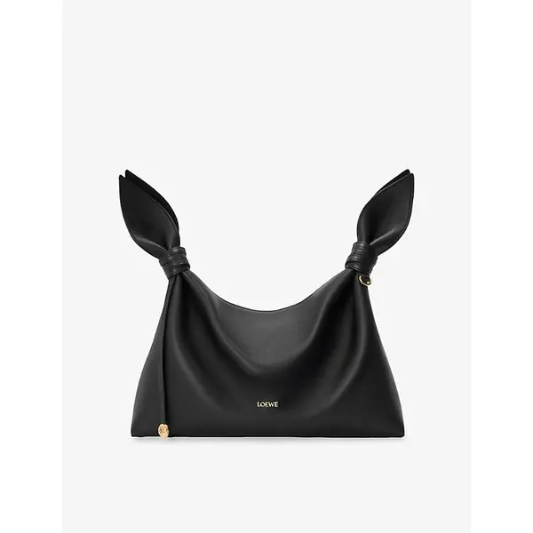 Loewe Scarf Medium Leather Clutch Bag - Black