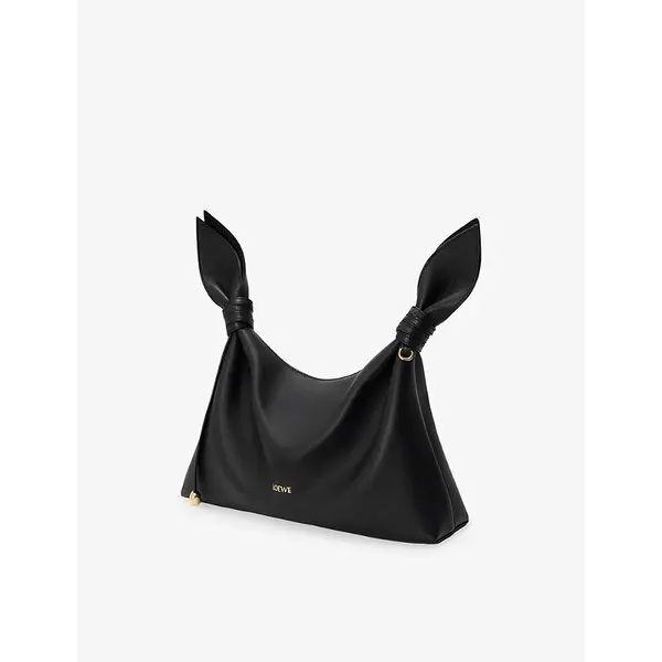 Loewe Scarf Medium Leather Clutch Bag - Black