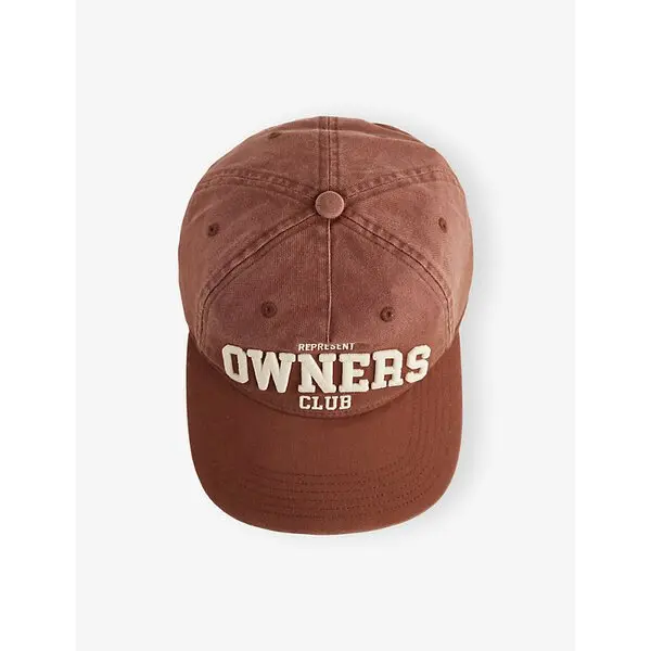 REPRESENT Owners Logo-embroidered Cotton Baseball Cap - Sienna