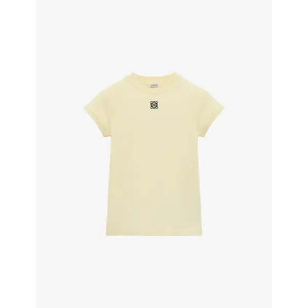 Loewe Logo-embroidered Slim-fit Knitted T-shirt - Light Yellow