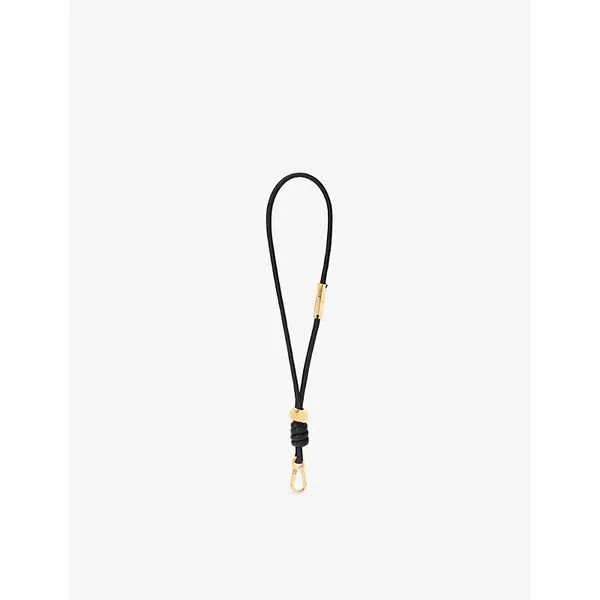 Loewe Knotted Leather Wristlet Strap - Black