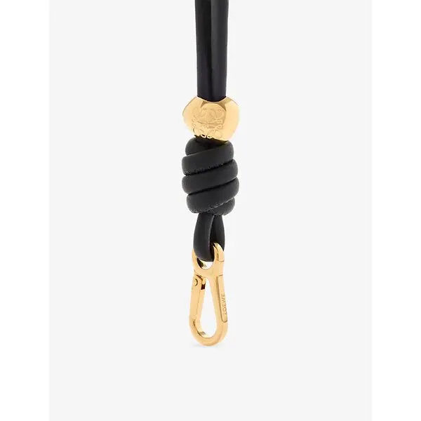 Loewe Knotted Leather Wristlet Strap - Black