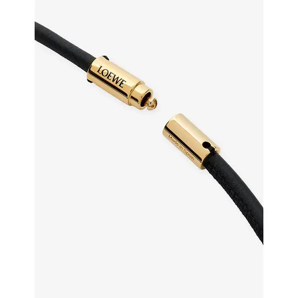 Loewe Knotted Leather Wristlet Strap - Black