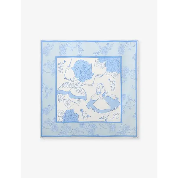 THE DISNEY STORE AT SELFRIDGES Alice Sketch-print Woven Scarf