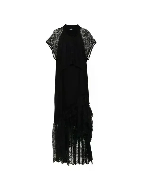LIMI FEU Lace-panelled Ruffled Dress