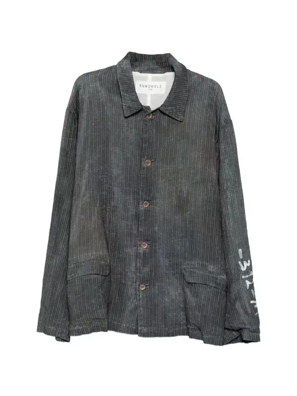RUNDHOLZ Steel Pinstripe Faded Effect Jacket