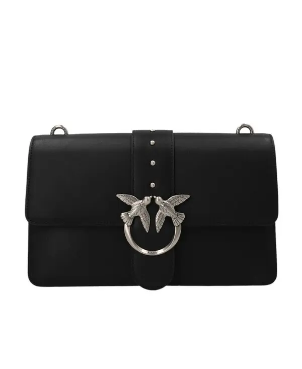 Pinko Love One Classic Logo Plaque Crossbody Bag - Black