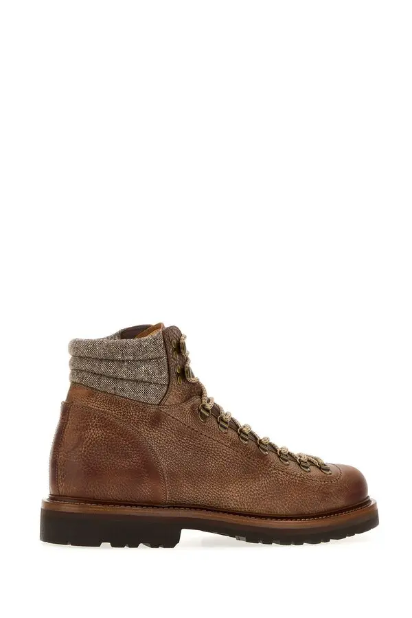 Brunello Cucinelli Caramel Leather Ankle Boots