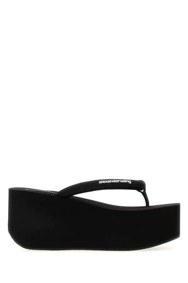 Alexander Wang Fabric Jenna Thong Platform Slippers - Black